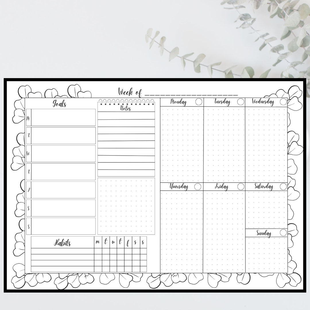 Bullett Journal Printable Page Planner Printable Template Undated ...