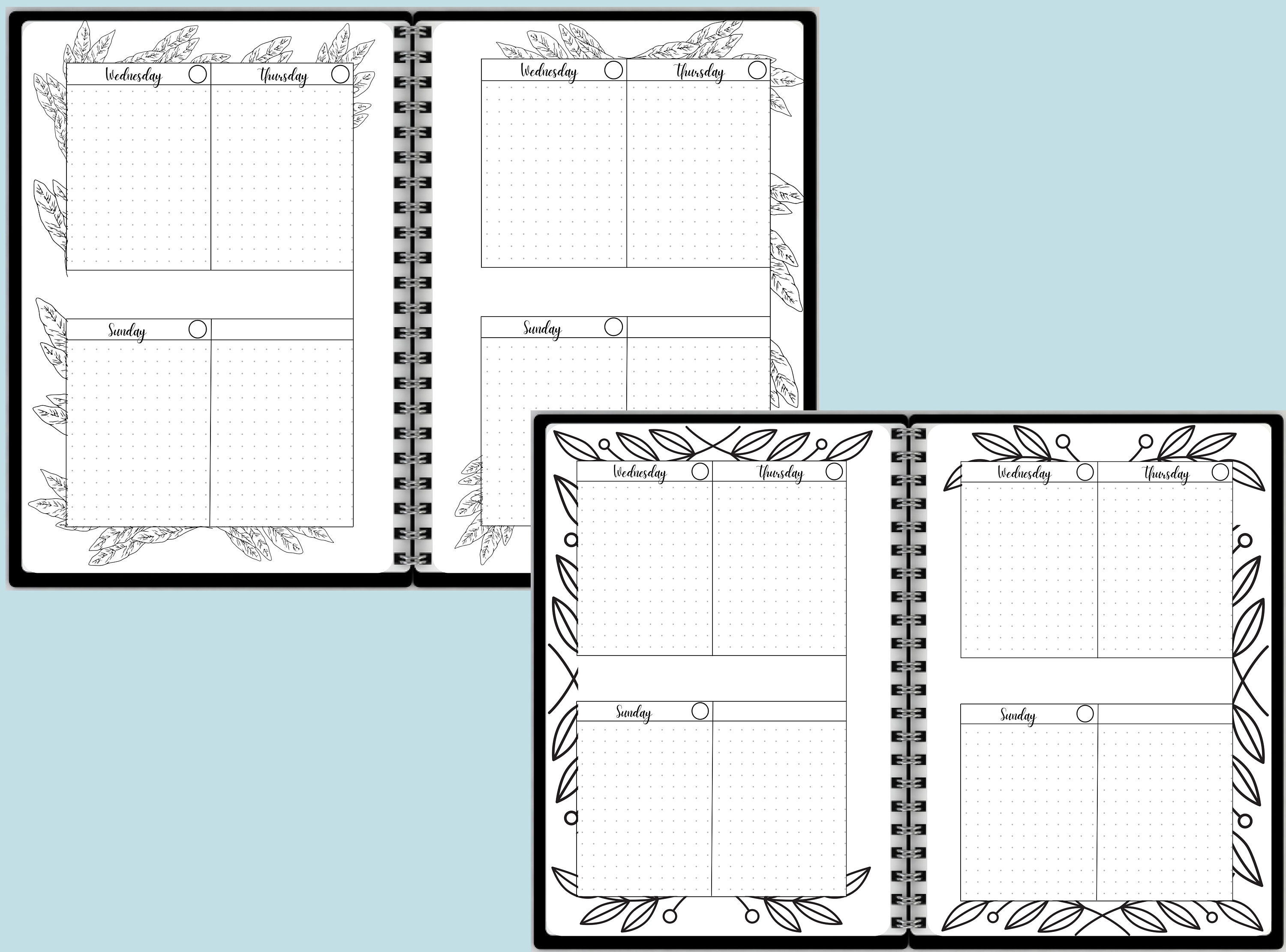 A5 Printable Planner Bujo Pages 5 Weekly Spreads Premade Bullett ...