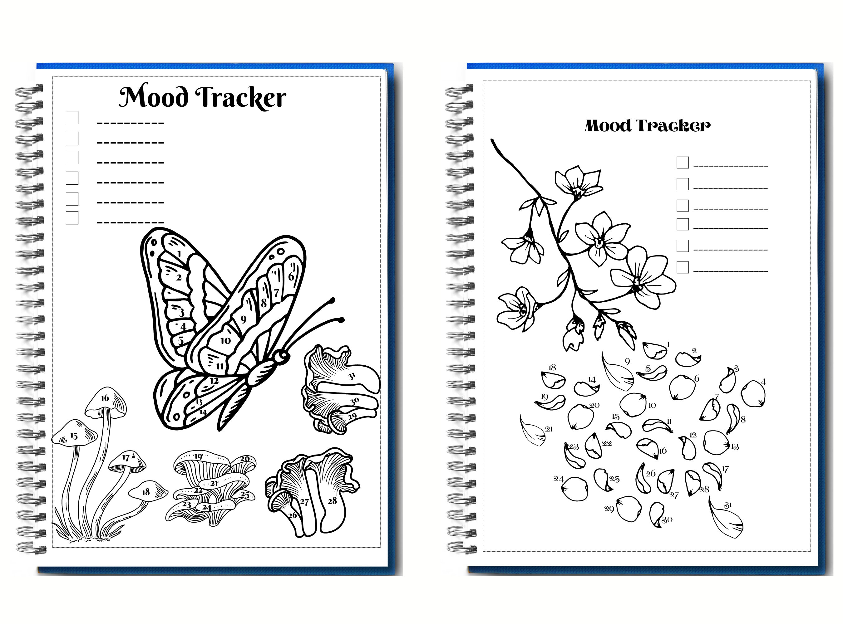 Printable Bullett Journal Page Printable Mood Tracker 12 Month Bundle ...