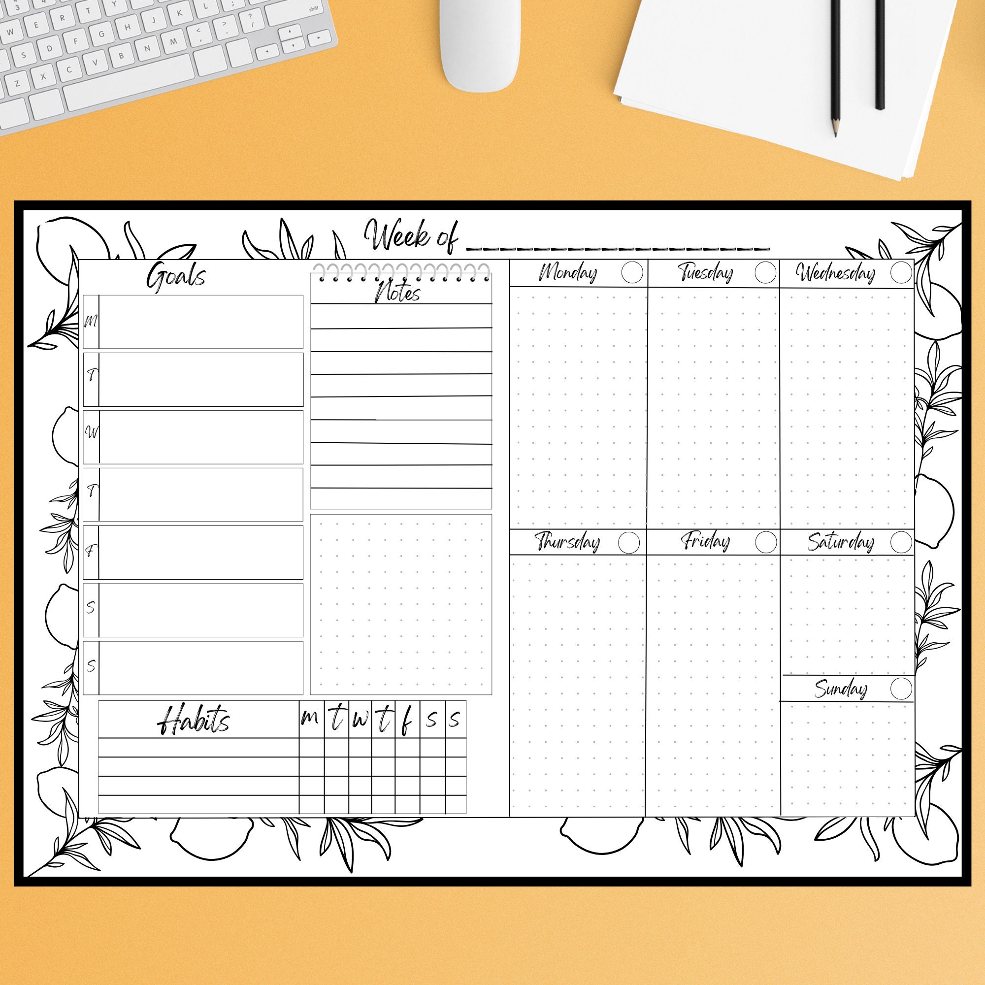 Bullett Journal Printable Page Planner Printable Template - Etsy