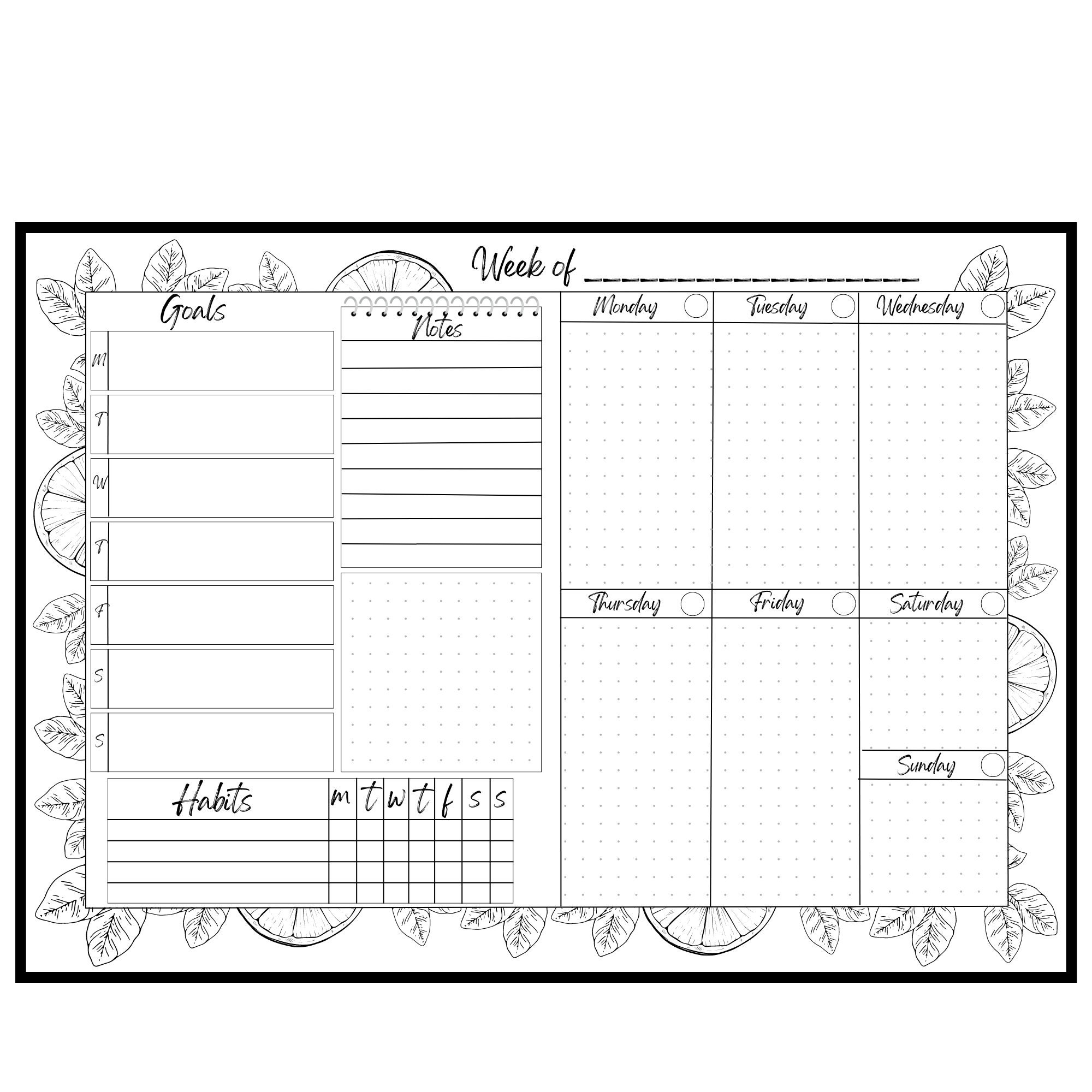 Bundle Weekly Planner Printable Planner Bundle Planner Undated Bundle ...