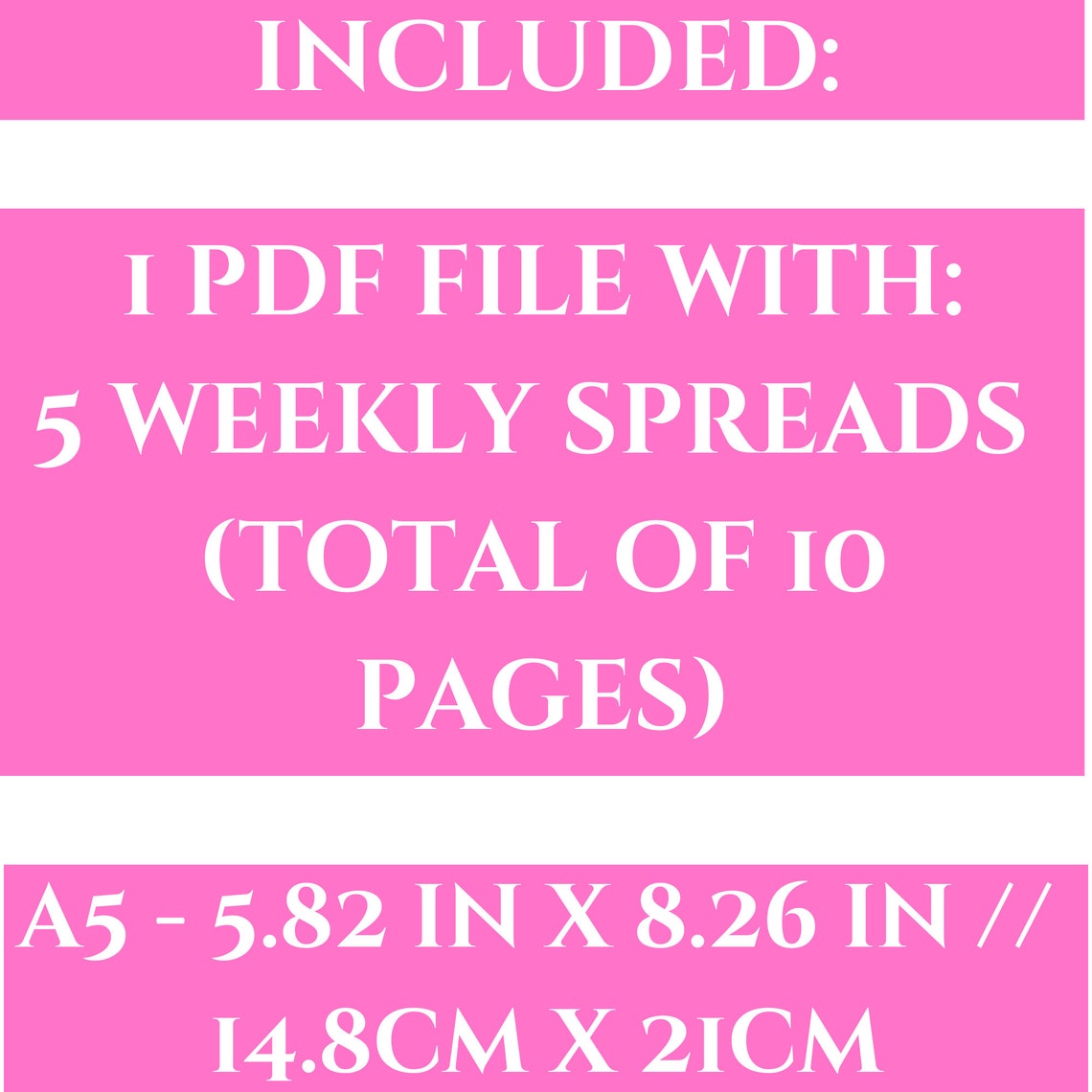 Undated Weekly Planner Printable Planner Premade Bullett Journal Double ...