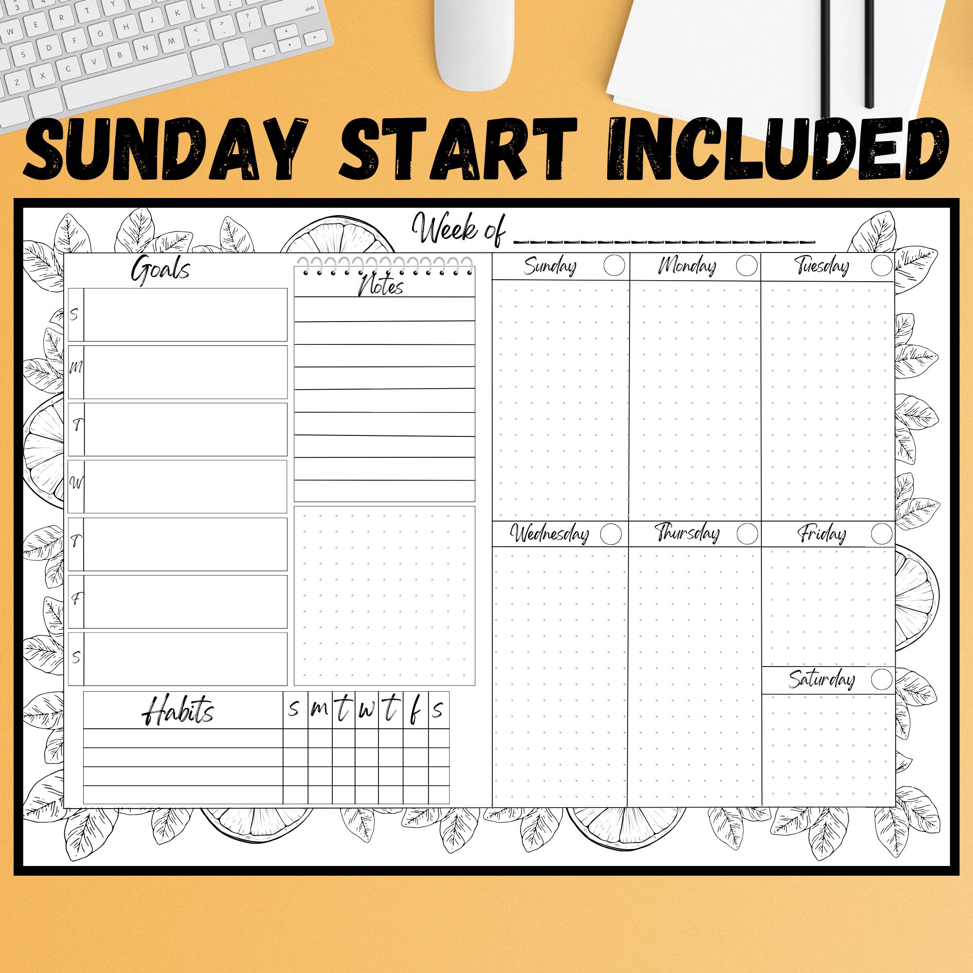 Bullett Journal Printable Page Planner Printable Template - Etsy
