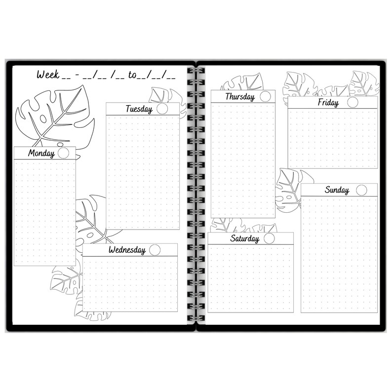 A5 Undated Weekly Planner Printable Planner Monday Start - Etsy
