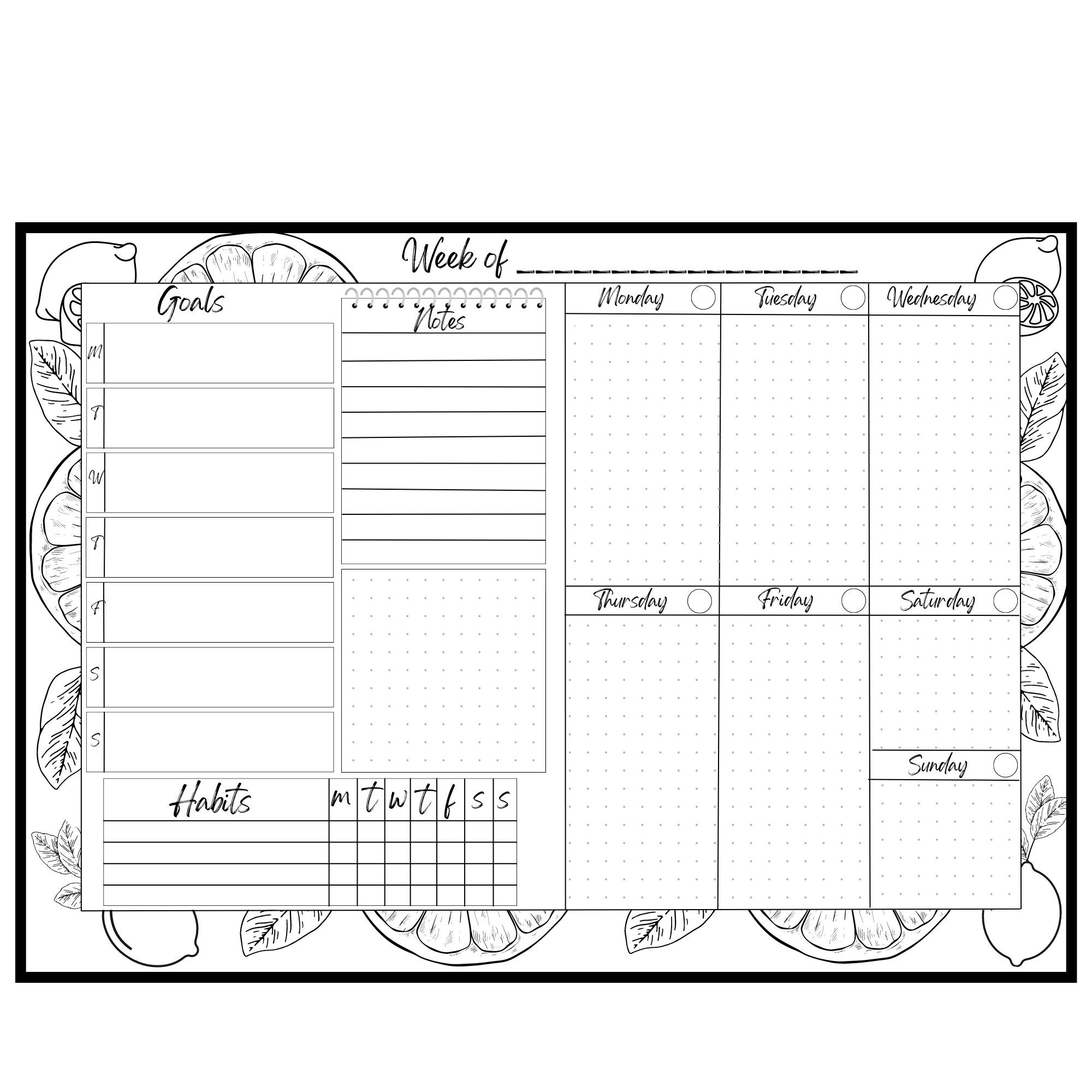 Bundle Weekly Planner Printable Planner Bundle Planner Undated Bundle ...