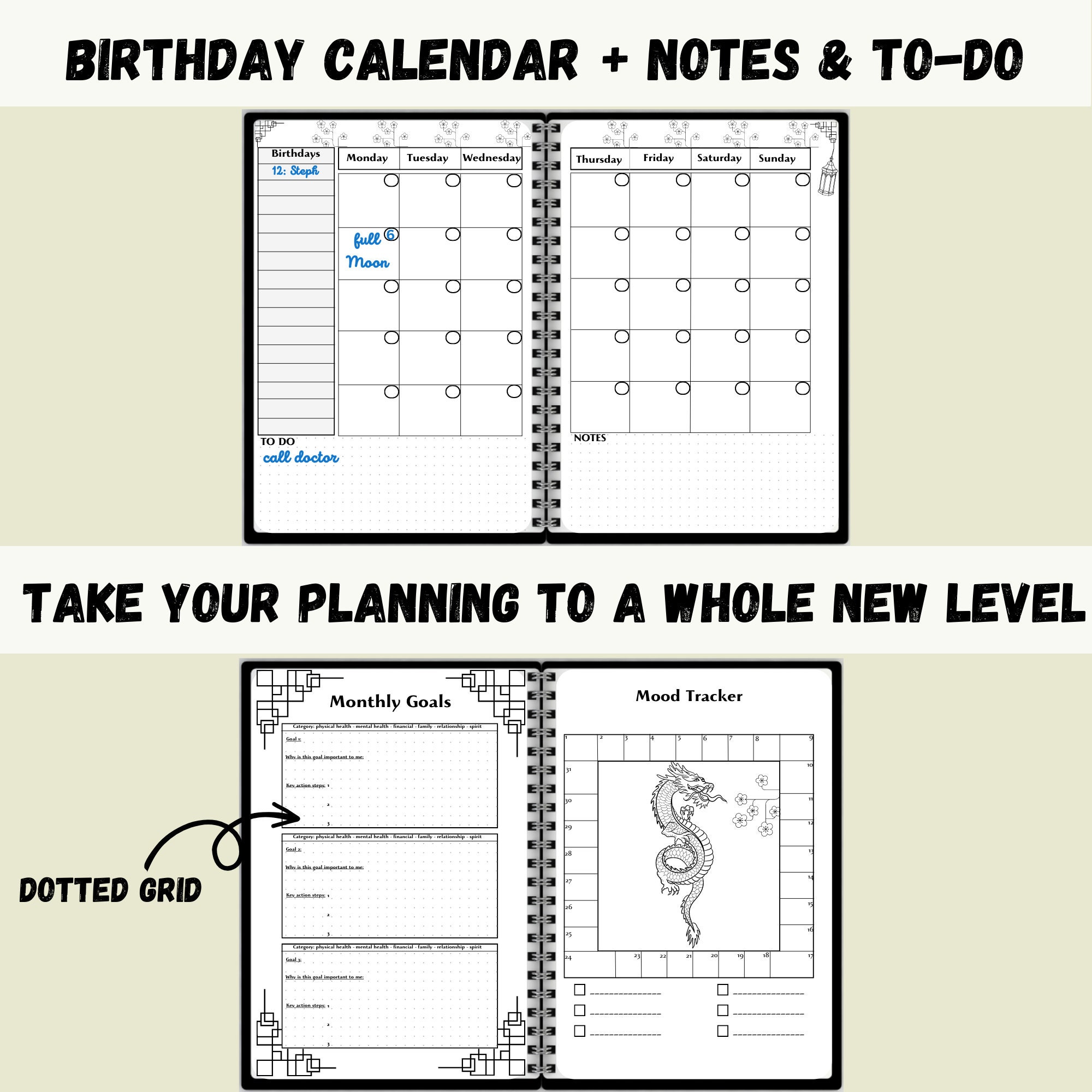 Bundle Printable Bullett Journal Premade Bundle Printable Bullett ...