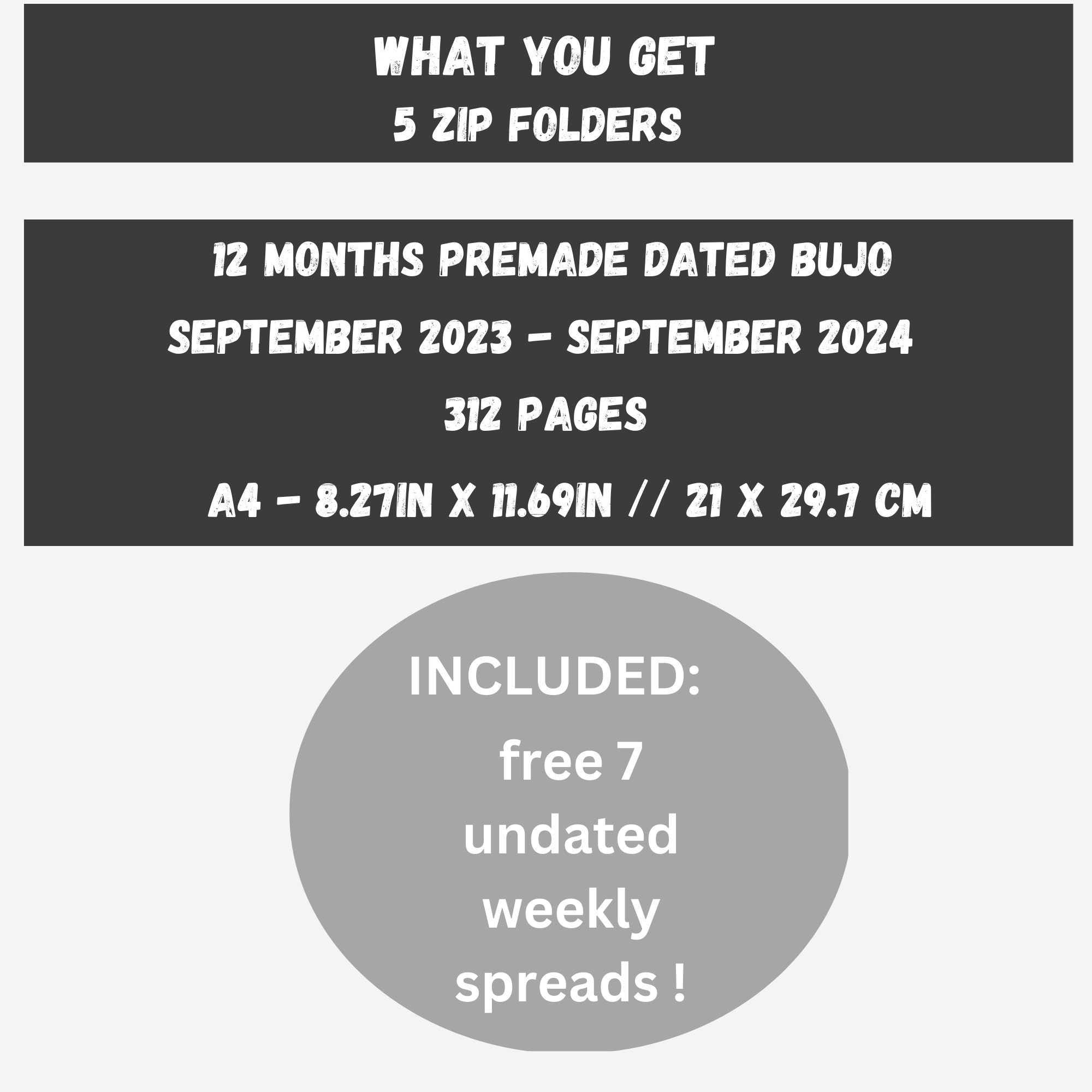 Dated Printable Planner Bundle 2023-2024 Yearly Planner Printable ...