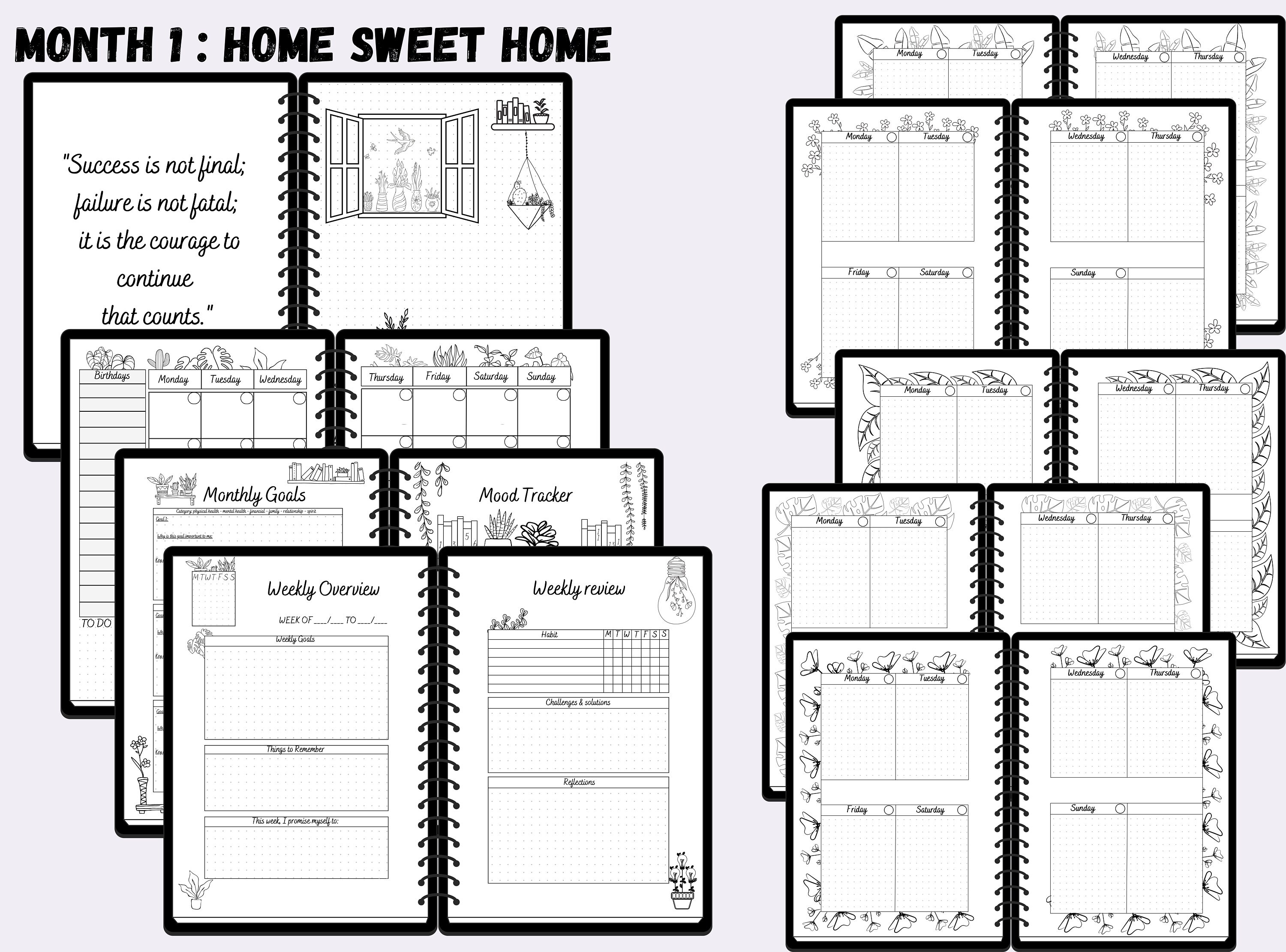 A4 Bundle Planner Bujo Bundle Printable Planner Bundle Premade Bullett ...