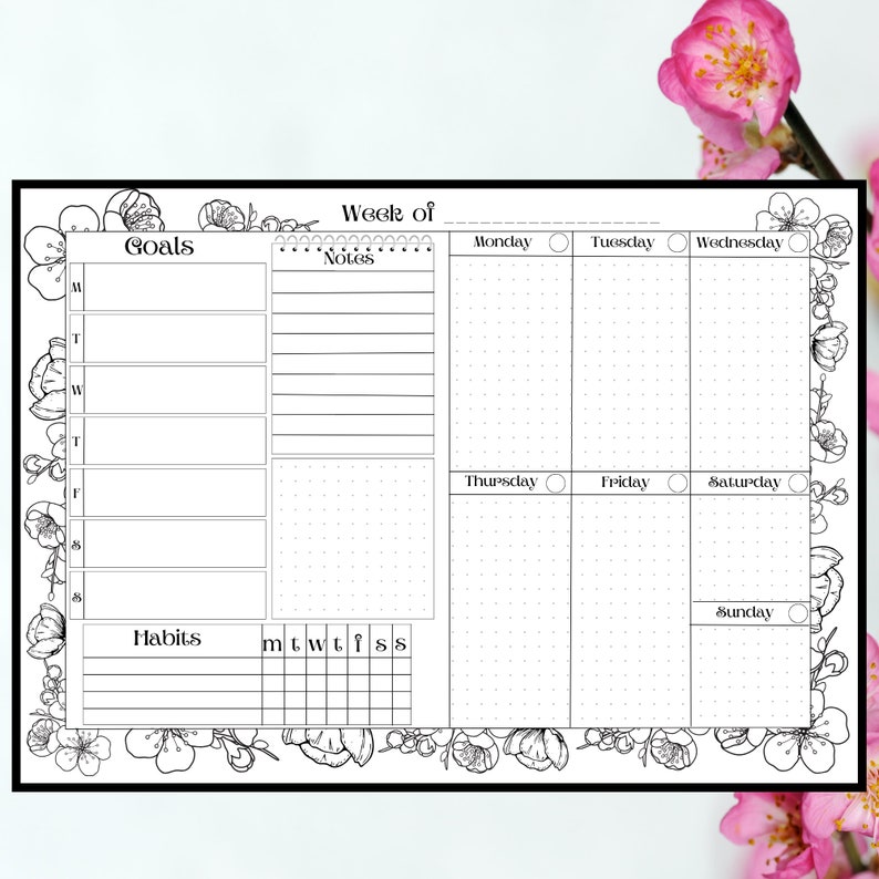 Bullett Journal Printable Page Planner Printable Template Undated ...