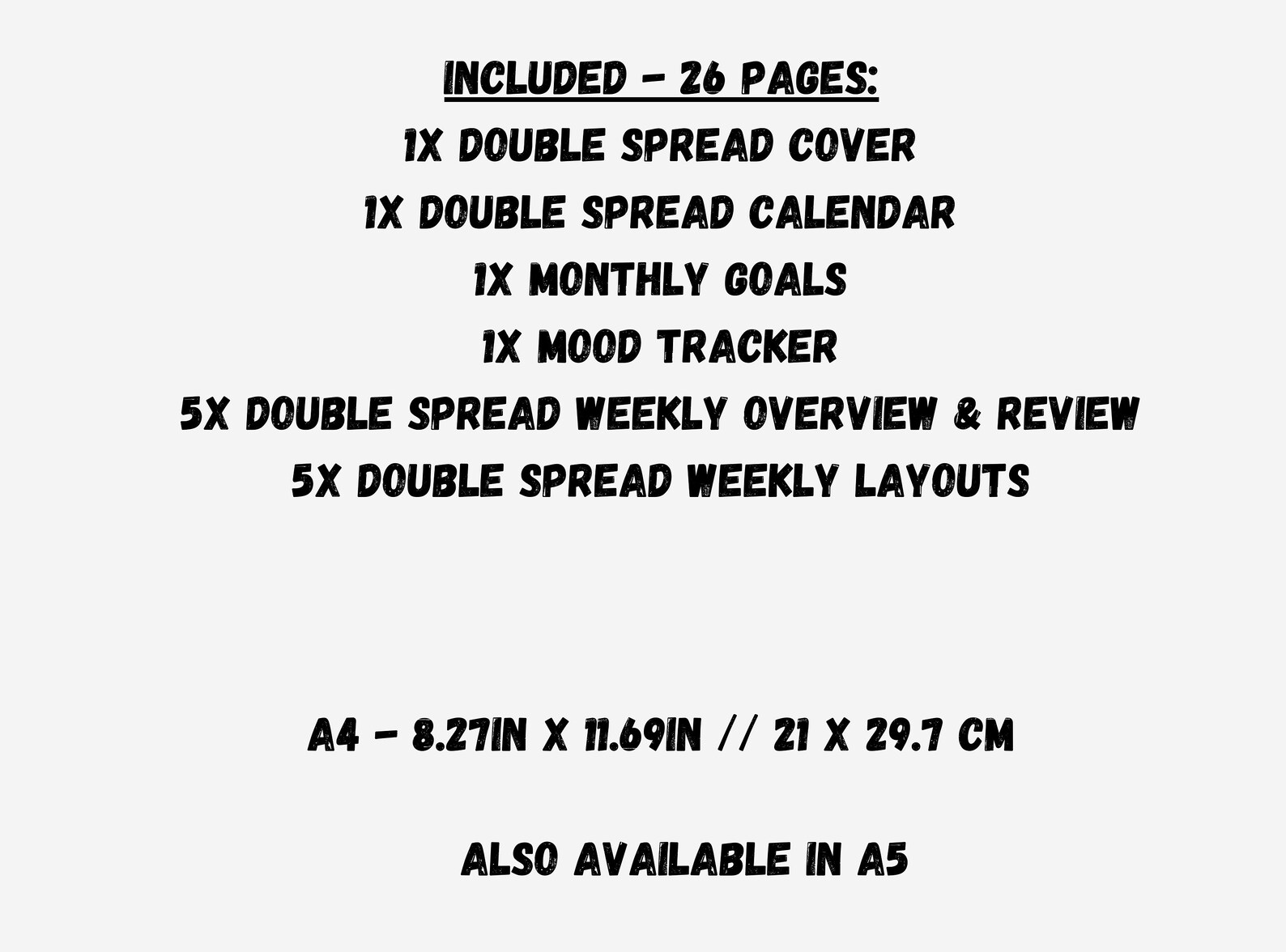 A4 Printable Planner Bujo Pages 5 Weekly Spreads Bullett Journal ...