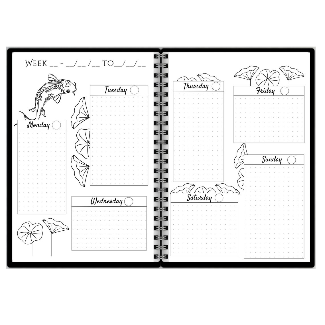Undated Weekly Planner Printable Planner Premade Bullett Journal Double ...