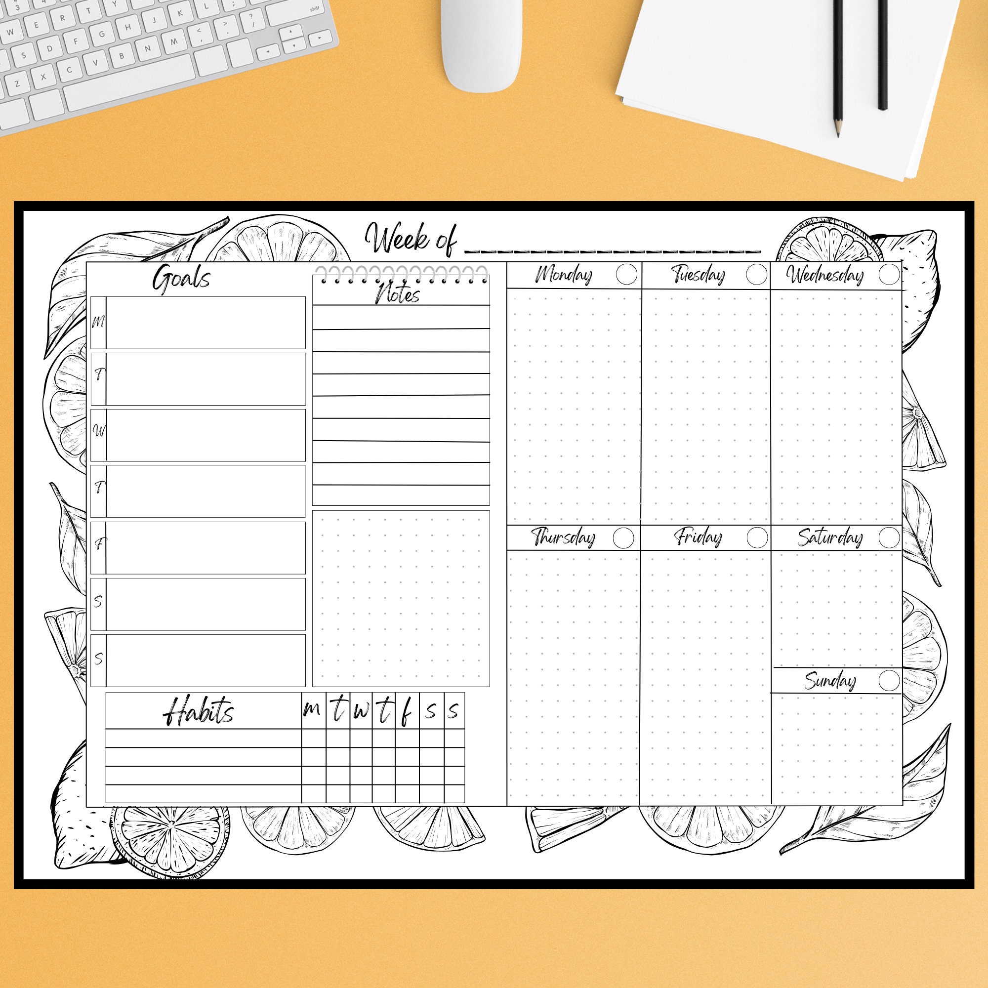 Bullett Journal Printable Page Planner Printable Template - Etsy