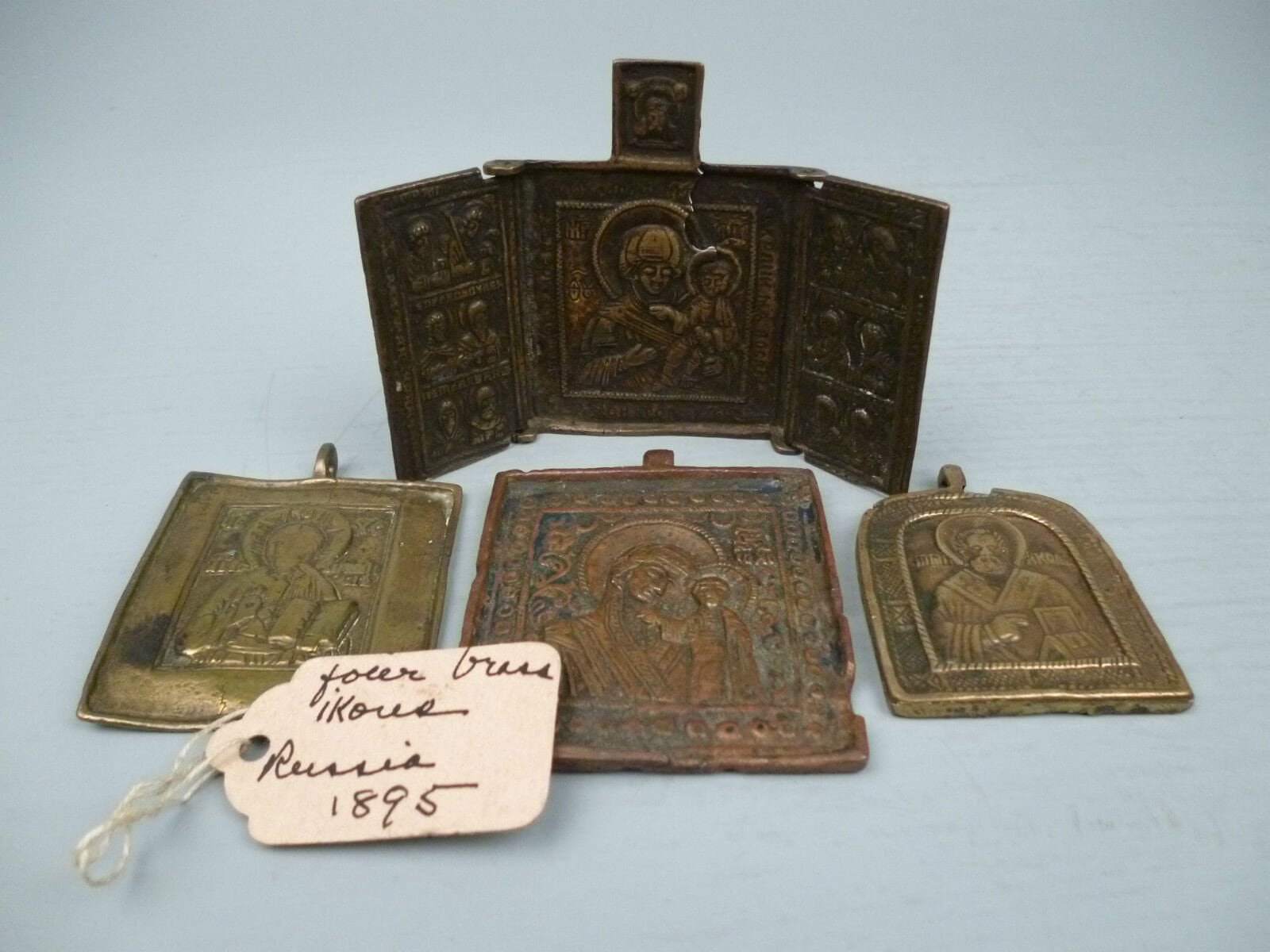4 18th or 19th Century Russian Bronze Icons Including Triptych Virgin Smolensk - Etsy