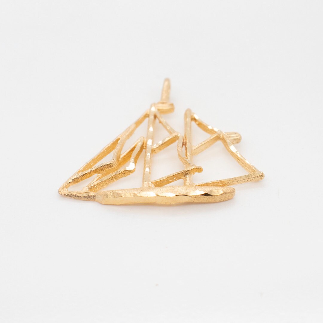 1970's Gold Wire Two-mast Sailboat Pendant for a Necklace - Etsy
