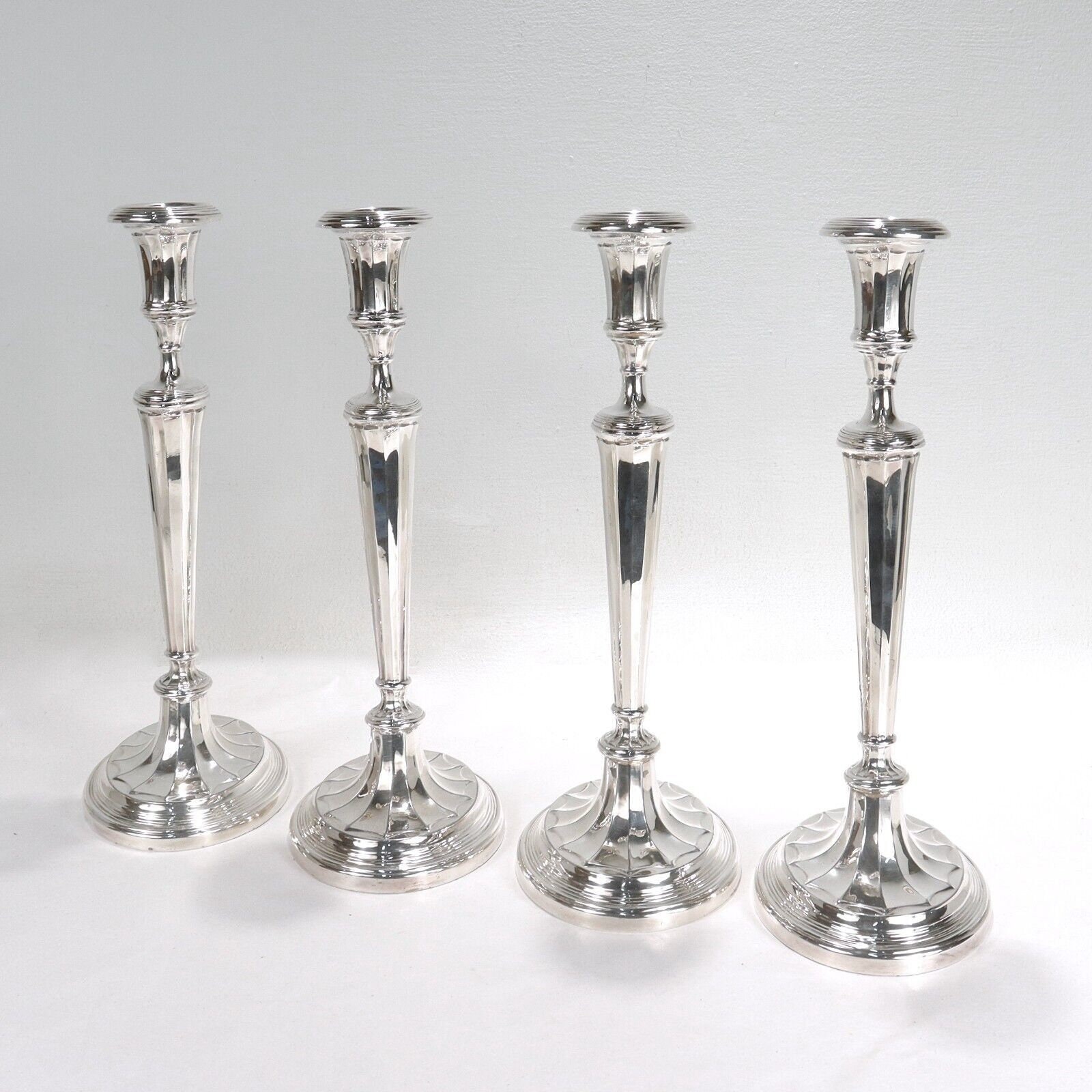 Set of 4 Tall Matched Regency Style Silver Plated Candlesticks - Etsy