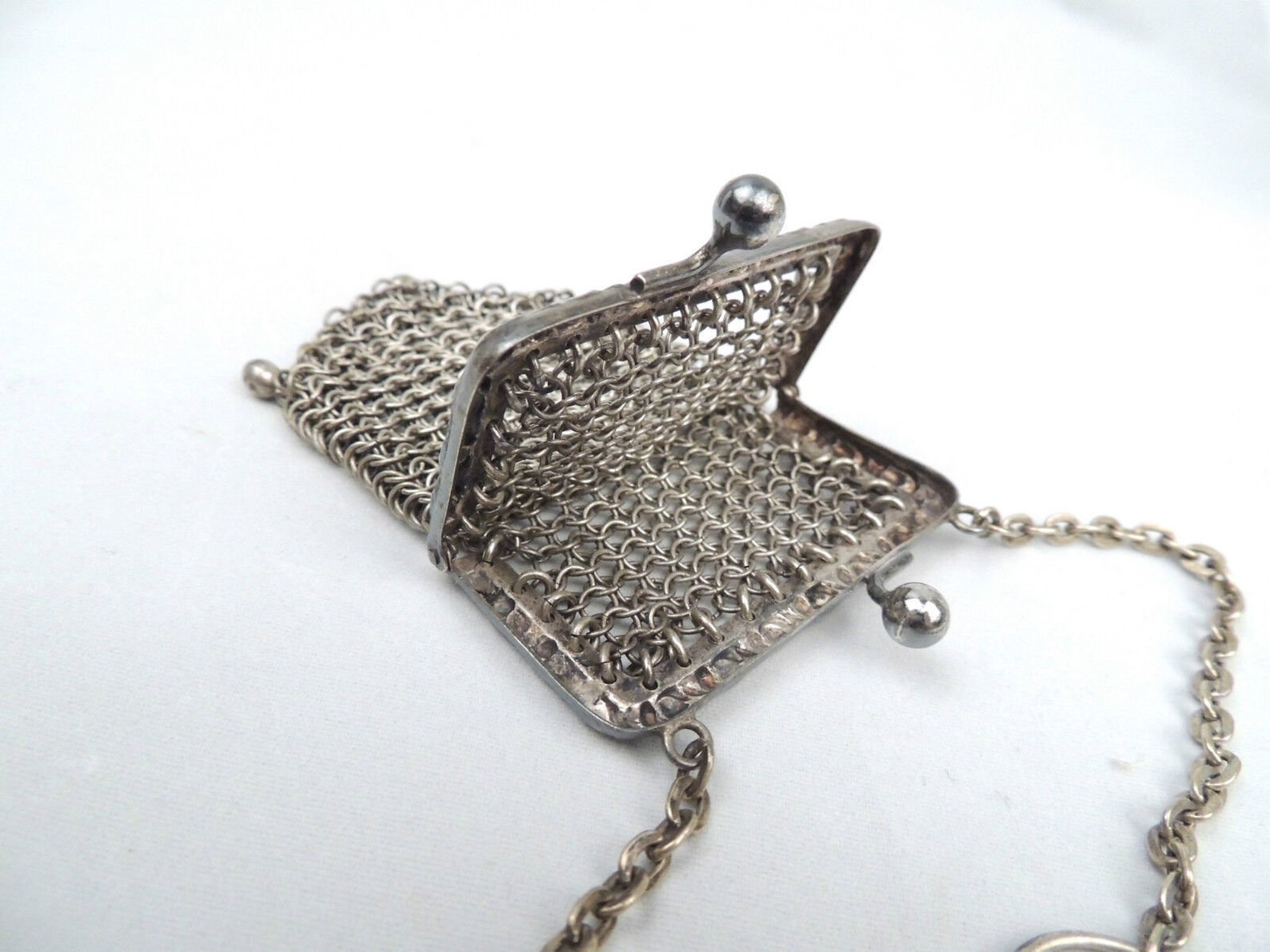 Vintage German Silver Chainmail Mesh Chatelaine Mini Purse Pouch - Etsy