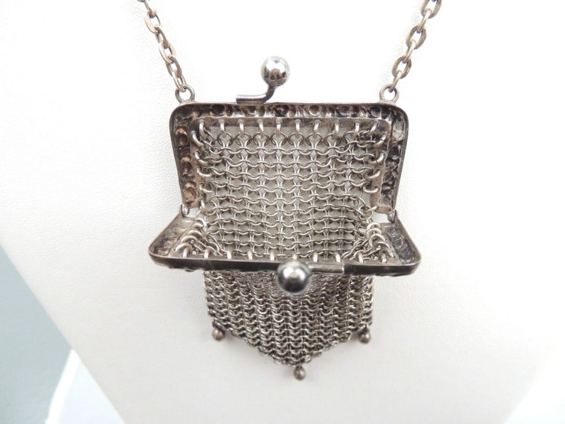 Vintage German Silver Chainmail Mesh Chatelaine Mini Purse Pouch - Etsy