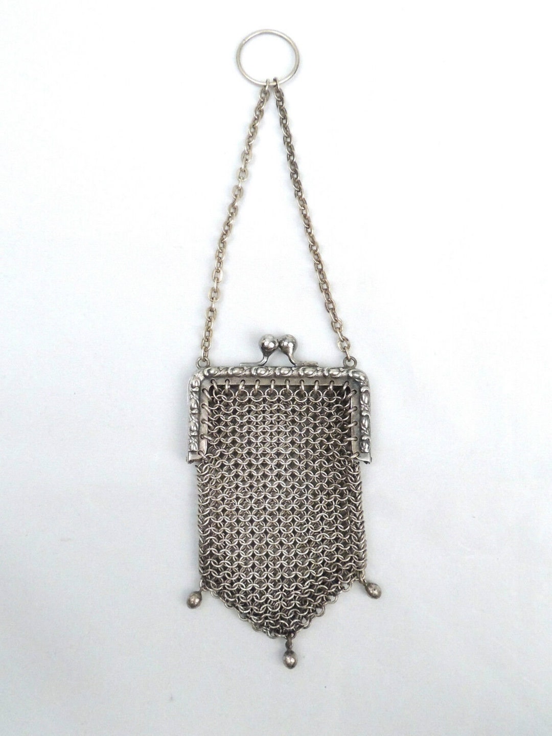 Vintage German Silver Chainmail Mesh Chatelaine Mini Purse Pouch - Etsy