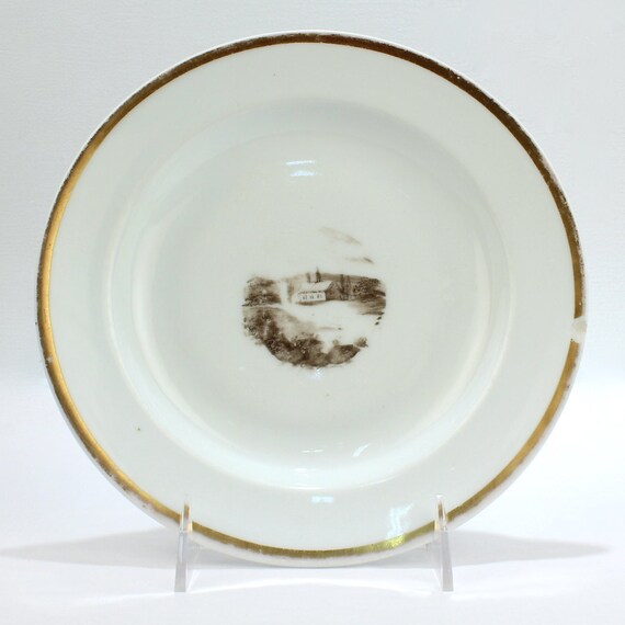 Large Antique Tucker & Hemphill Porcelain En Grisaille Plate - Etsy
