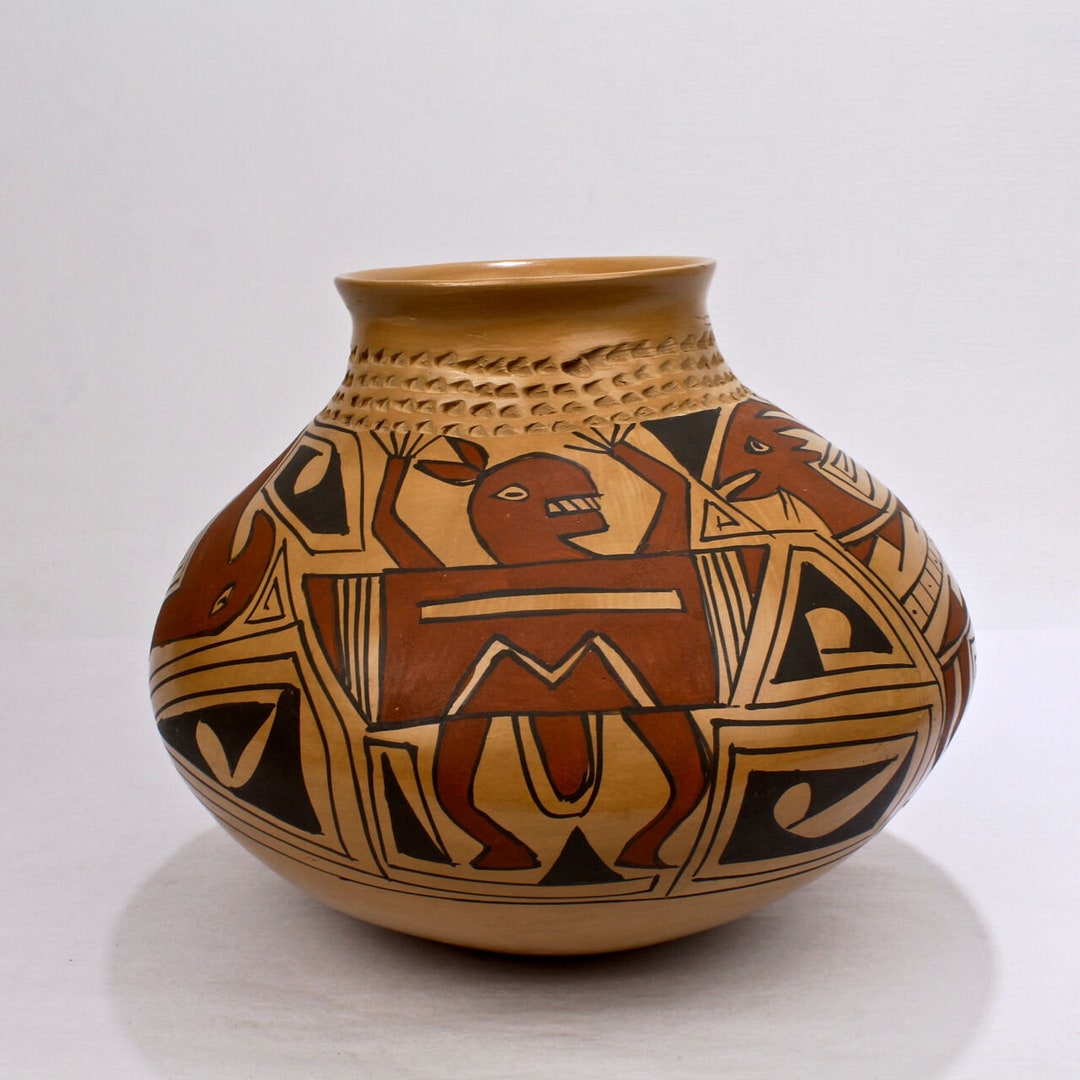 Vintage Mata Ortiz Geometric Polychrome Pottery Olla by Genoveva ...