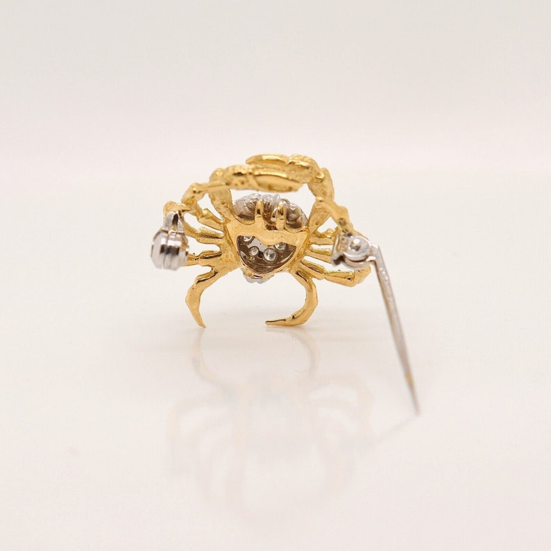 Signed Damiani 18k Gold & Diamond Crab Shaped Brooch or Pin - Etsy