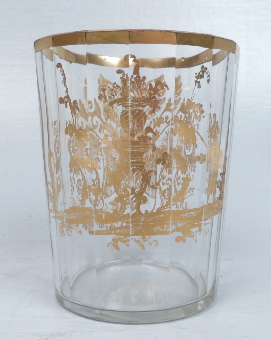 Antique 18th Century German or Bohemian Gilt Faceted Glass Tumbler ...