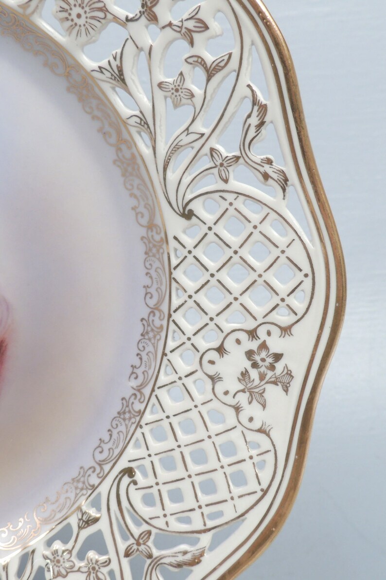 Reticulated Schumann German Porcelain Cabinet Portrait Plate - Lady 1 ...