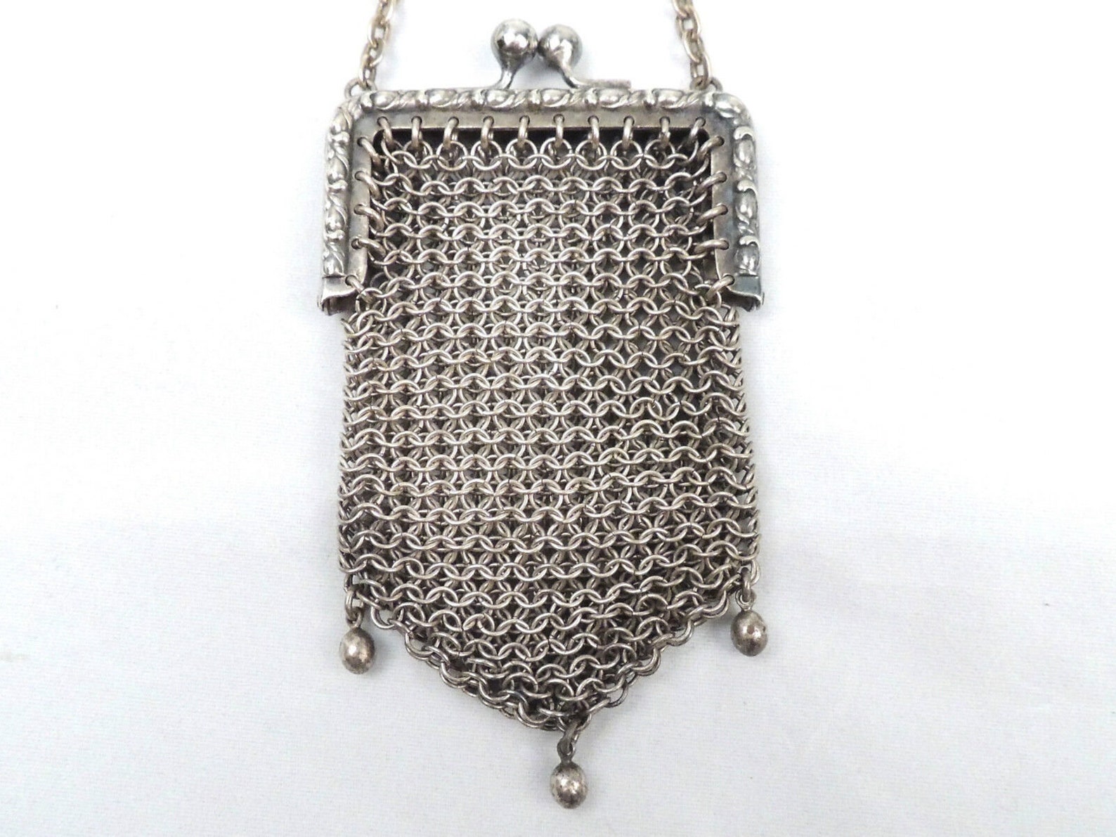 Vintage German Silver Chainmail Mesh Chatelaine Mini Purse Pouch - Etsy
