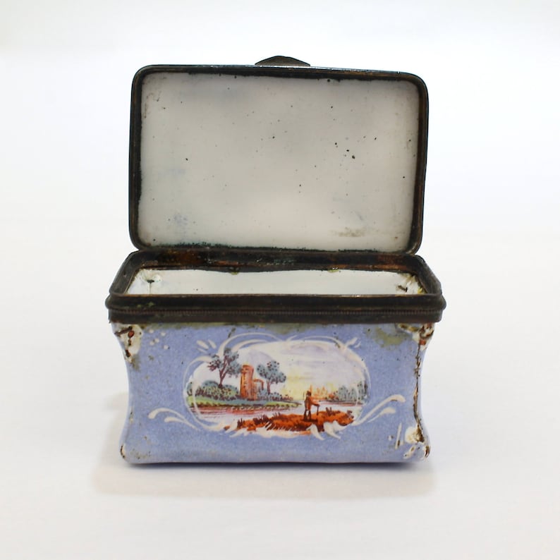 Antique Robin's Egg Blue 18th Century Battersea Enamel Snuff Box - Etsy
