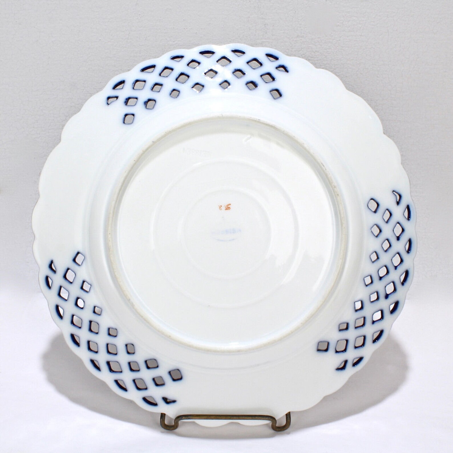 Antique Meissen Carl Teichert Reticulated Cobalt Blue Cabinet Plate - Etsy