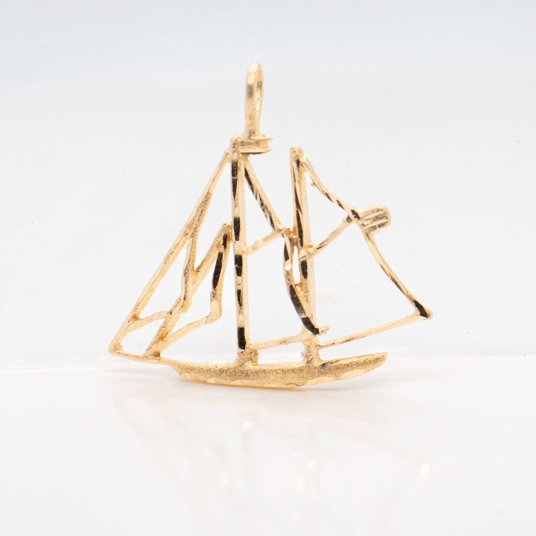1970's Gold Wire Two-mast Sailboat Pendant for a Necklace - Etsy
