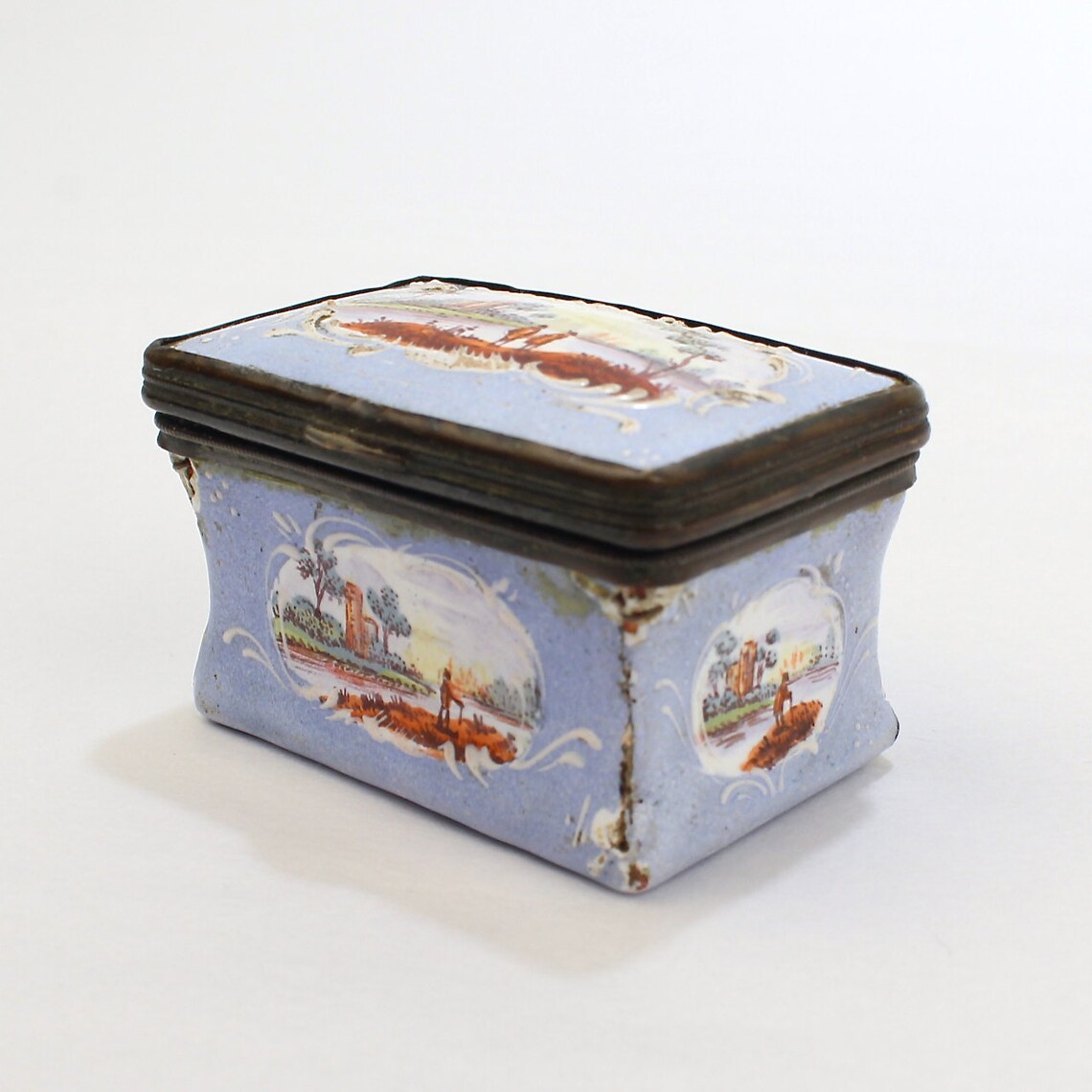 Antique Robin's Egg Blue 18th Century Battersea Enamel Snuff Box - Etsy