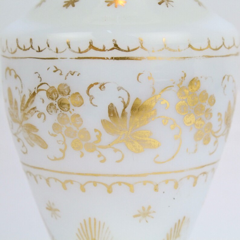 Antique 18th Century Gilt White Milk Glass Vase in the Manner - Etsy
