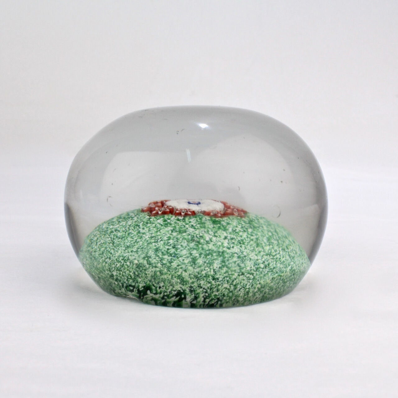 Antique Saint Louis Green & White Jasper Ground Glass Paperweight ...