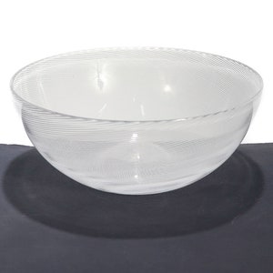 1980's Signed Venini White Mezza Filigrana Murano Glass Bowl - Etsy