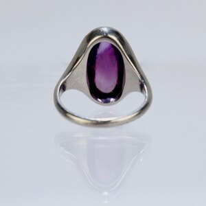 Vintage Buff Top Cut Oval Amethyst Gemstone and Silver Ring - Etsy