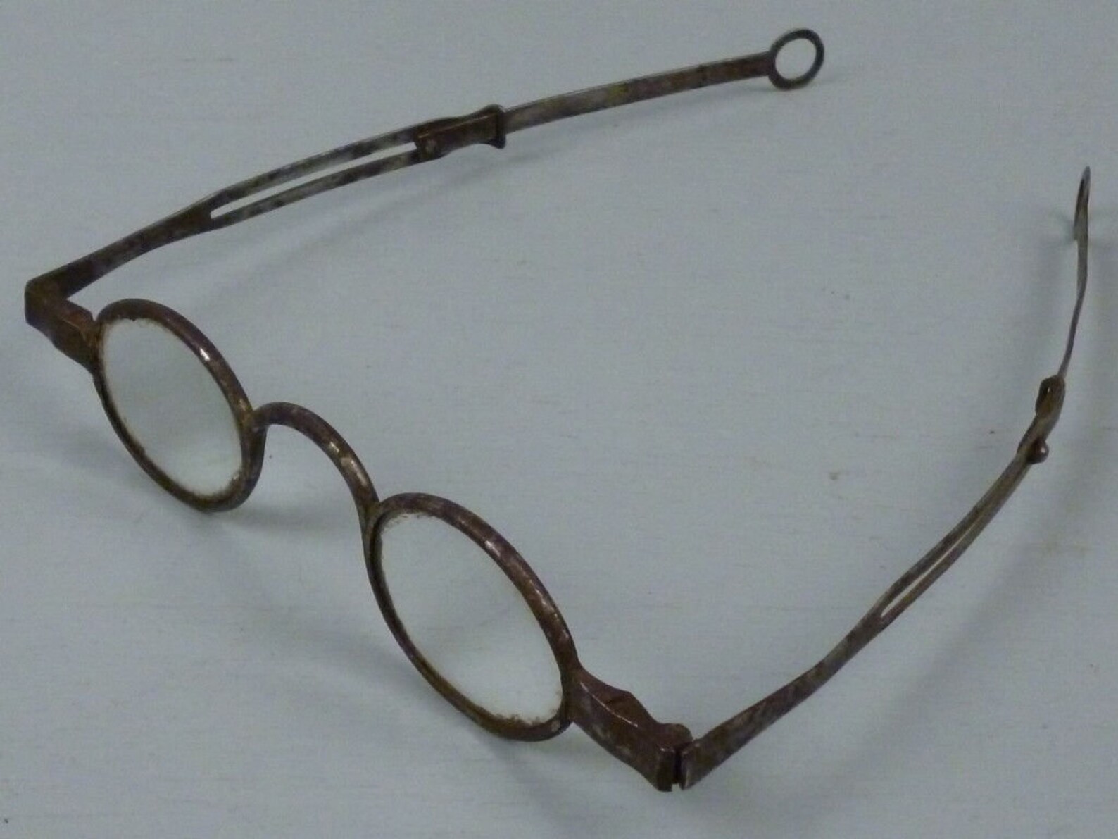Antique 18c/19c Steel Frame Spectacles or Glasses With Hoop Ear Slides ...