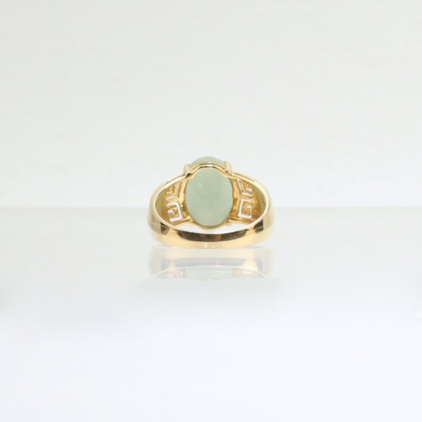 Vintage Chinese 14k Gold & Jade Ring Hong Kong Jadeite - Etsy