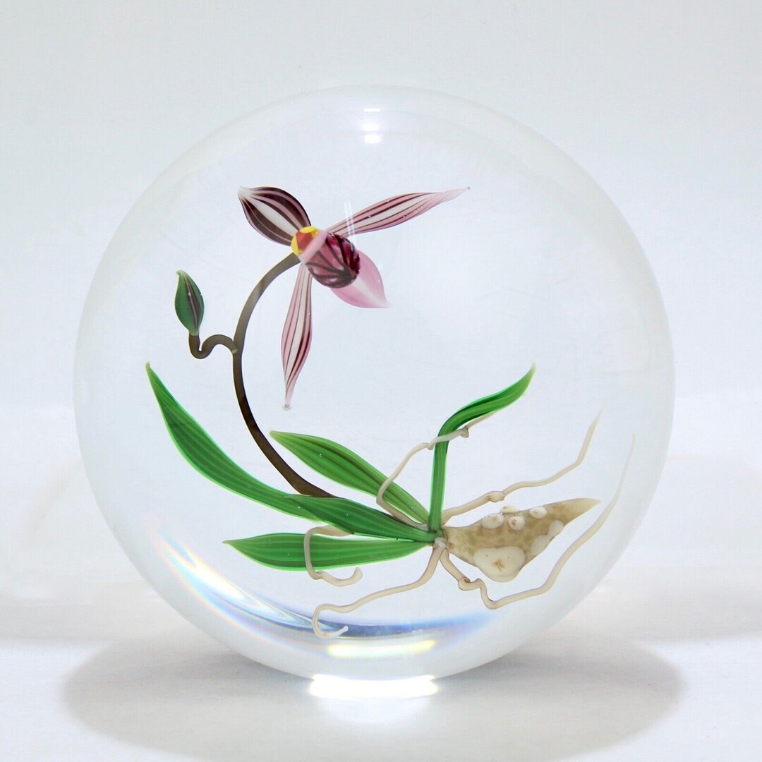 Chris Buzzini Artist-proof Orchid Flower and Roots Art Glass ...