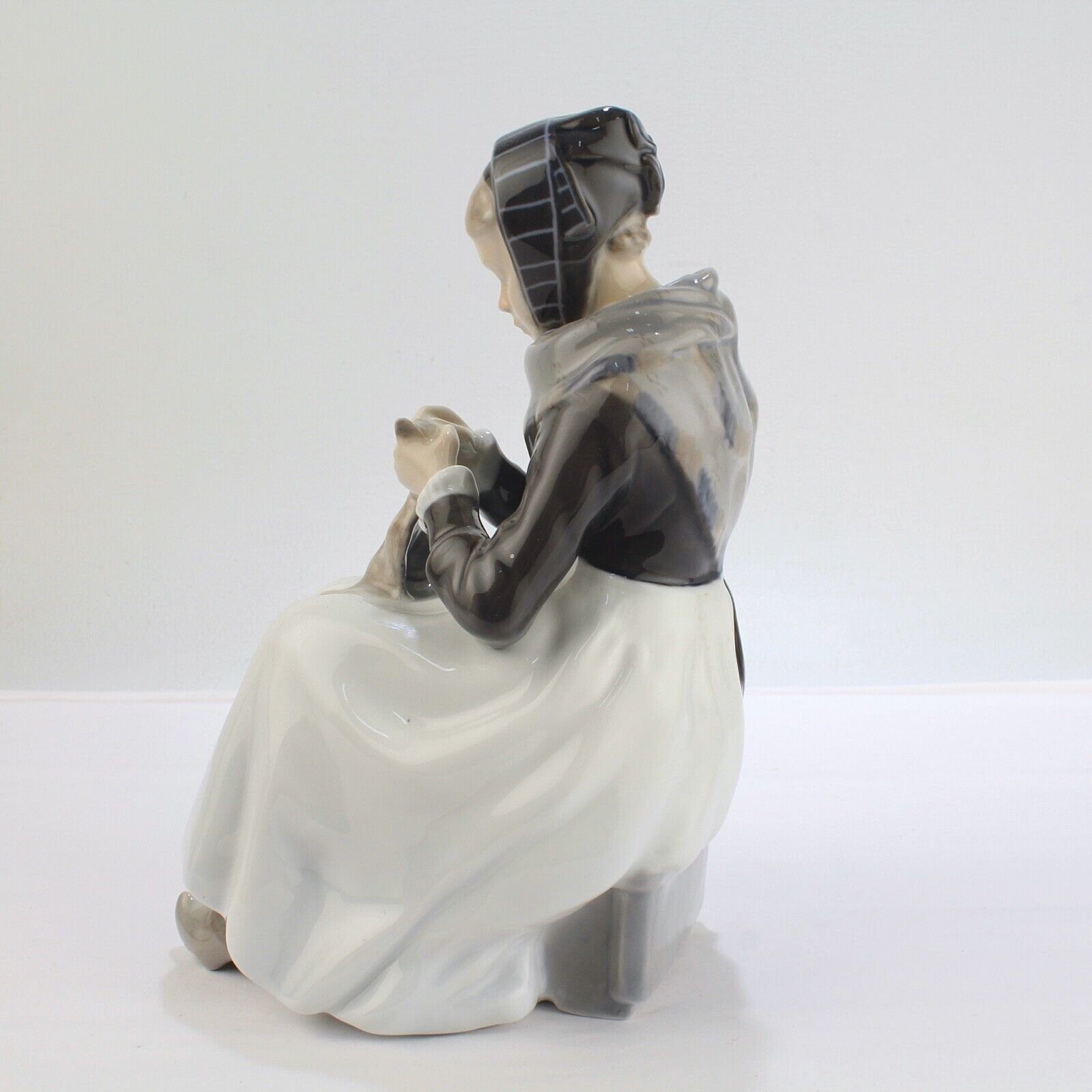 Large Vintage Royal Copenhagen Woman Knitting Figurine by L. Benter ...