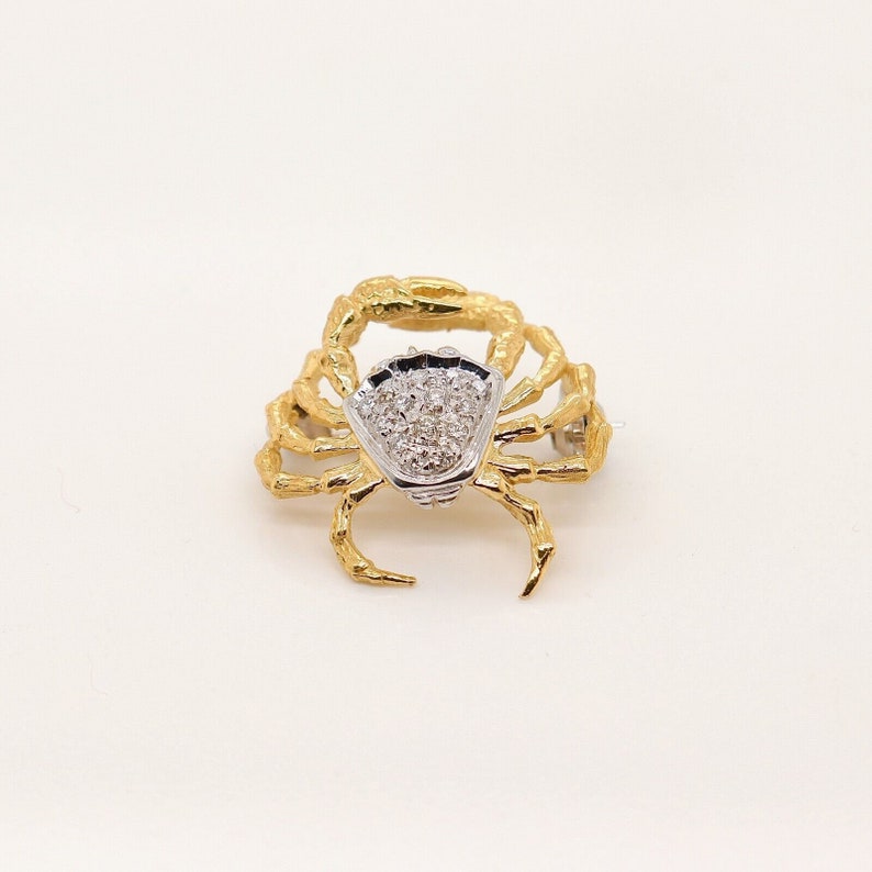 Signed Damiani 18k Gold & Diamond Crab Shaped Brooch or Pin - Etsy