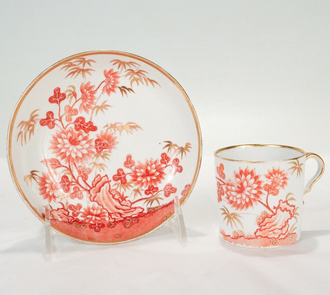 Antique Spode Iron Red Bamboo and Rock Porcelain Cup & Saucer - Etsy