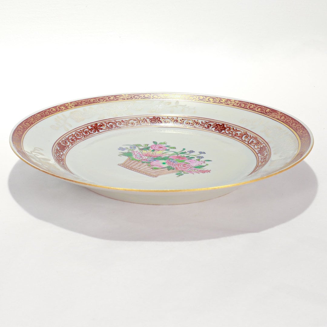 Antique Samson Chinese Export Style Porcelain Bianco Sopra Bianco Plate ...