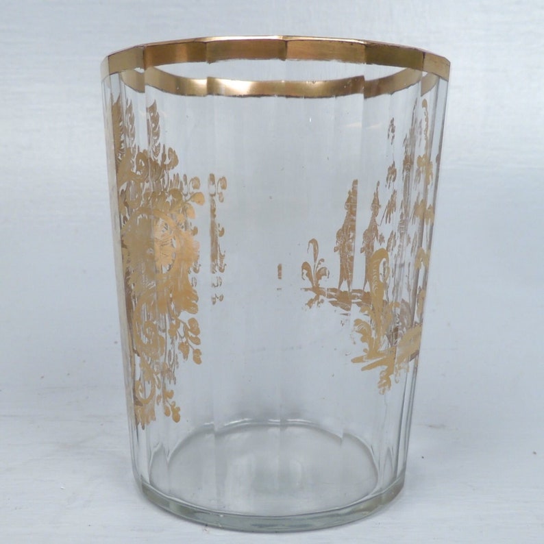 Antique 18th Century German or Bohemian Gilt Faceted Glass Tumbler ...