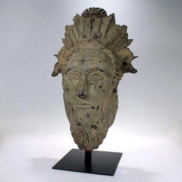 Antique Cast Iron Mask - Etsy