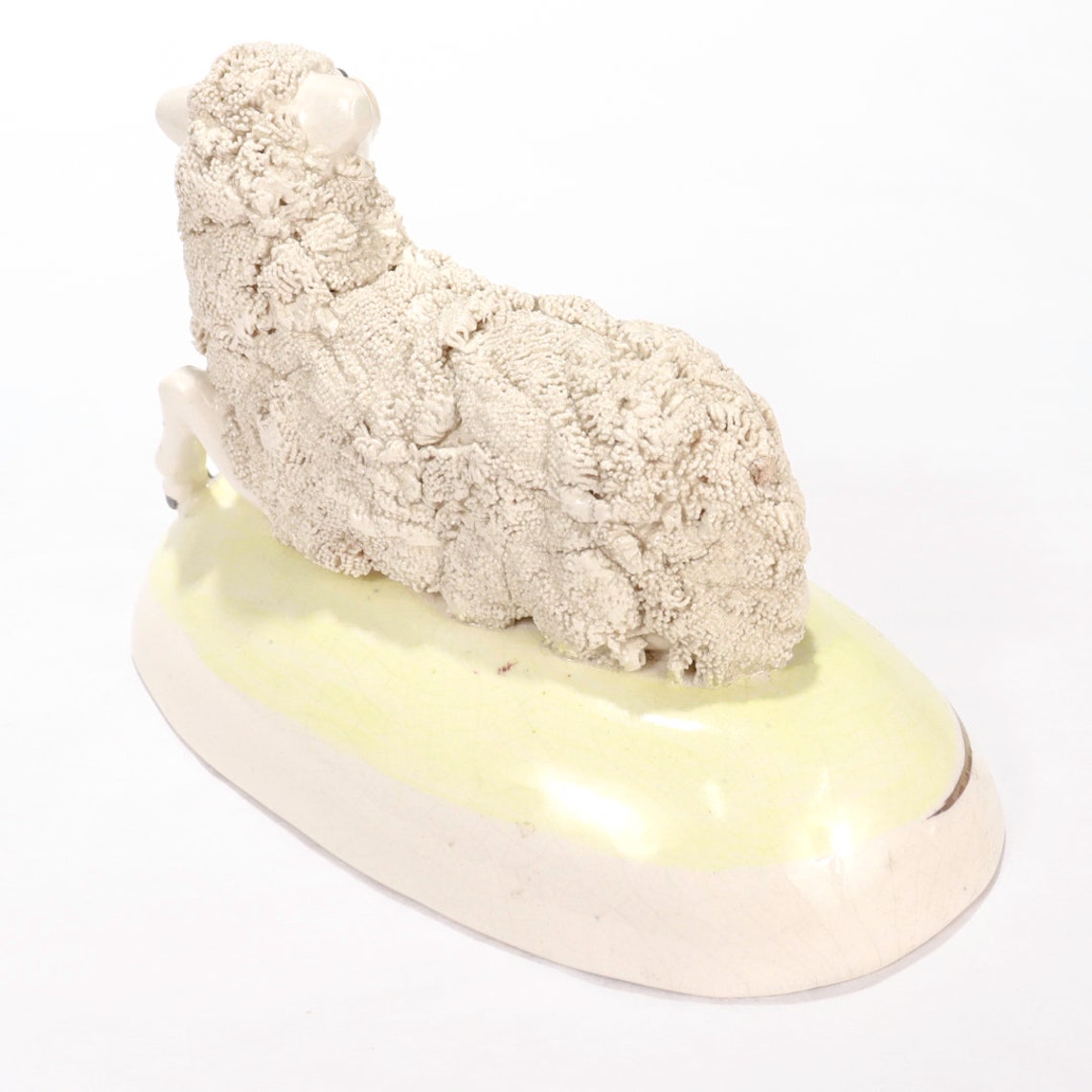 Antique English Staffordshire Pottery Recumbent Sheep or Lamb Figurine ...