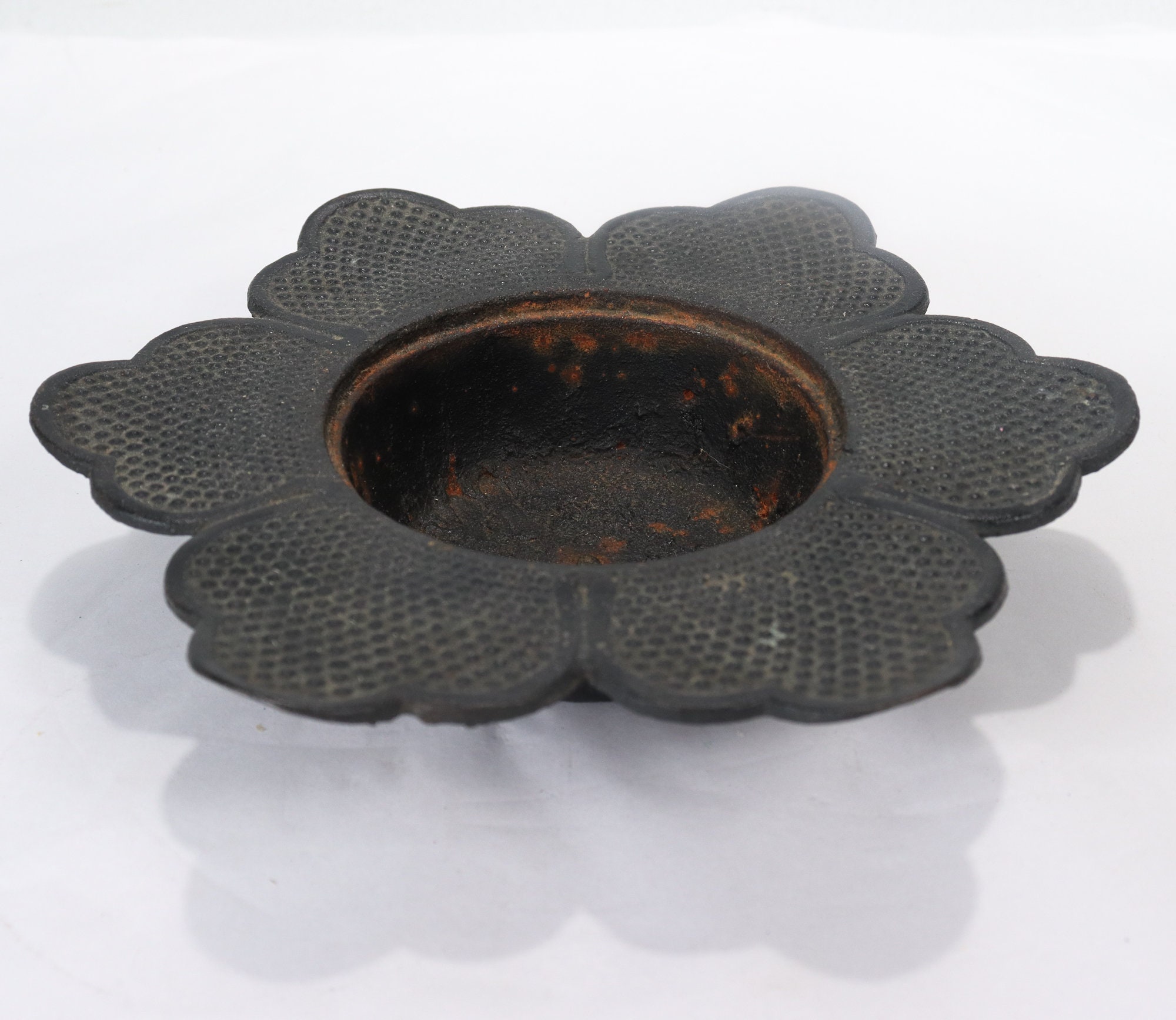 Old or Antique Japanese Cast Iron Incense Censer - Tsubaki / Camellia ...