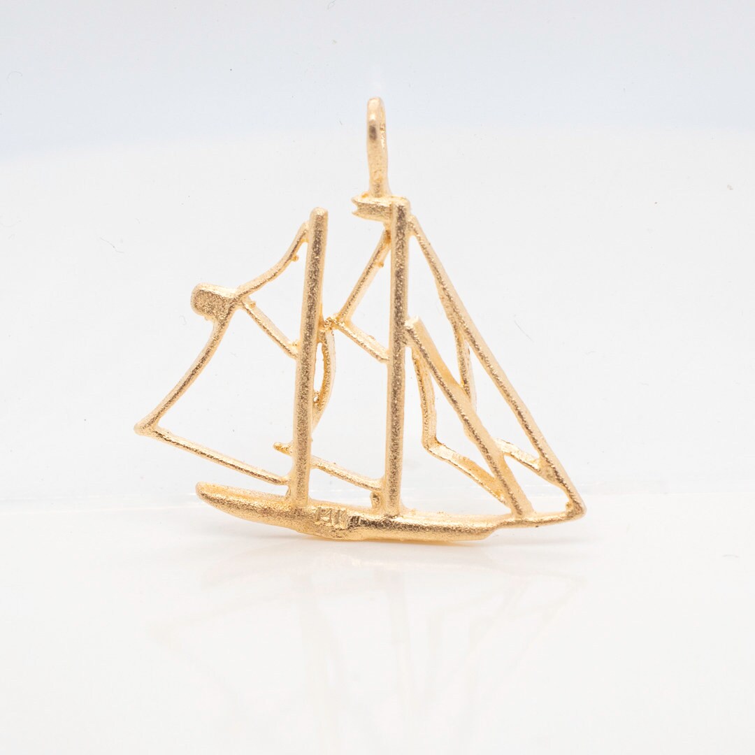 1970's Gold Wire Two-mast Sailboat Pendant for a Necklace - Etsy