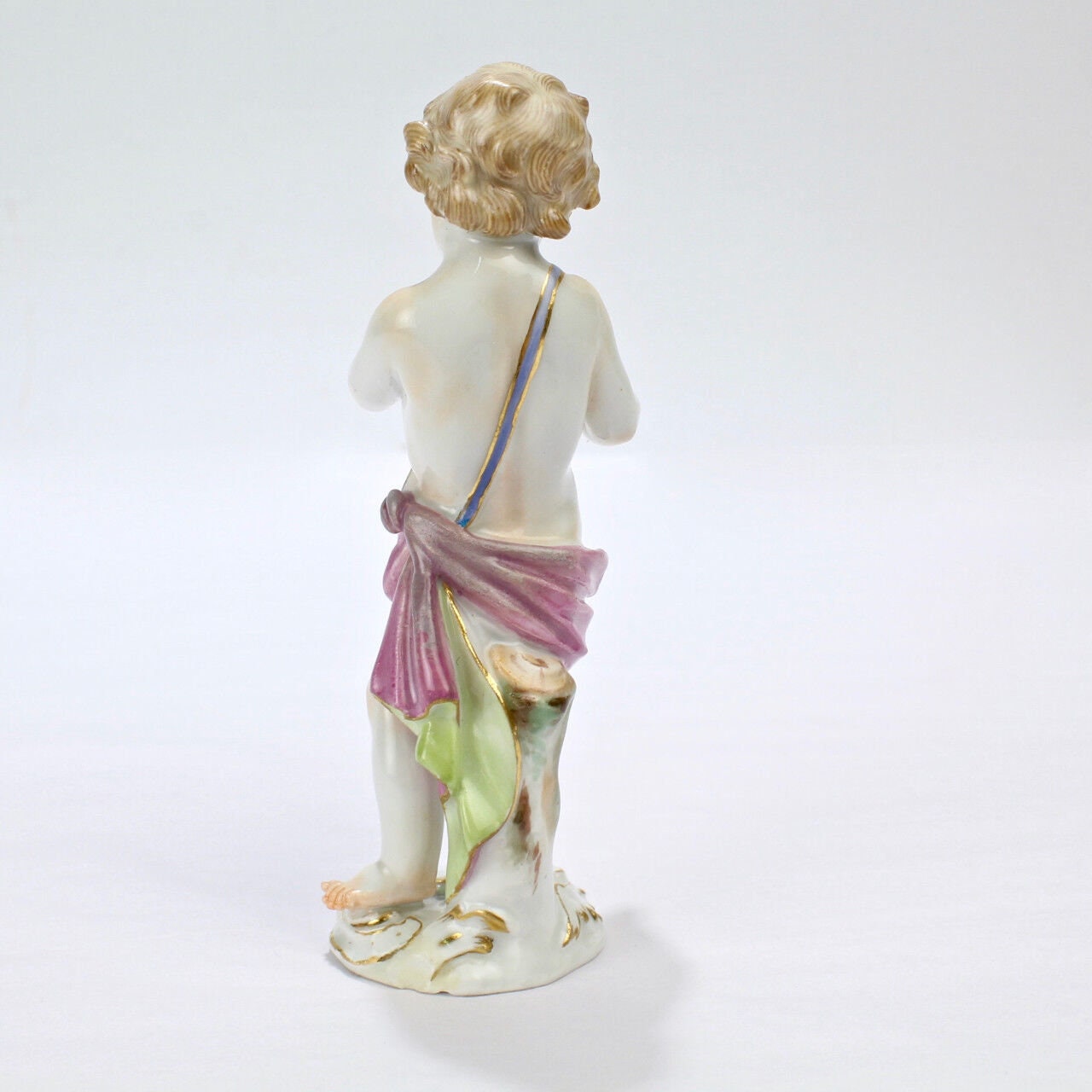 Antique Meissen Porcelain Figurine of Cherub Playing Triangle - Dreieck ...