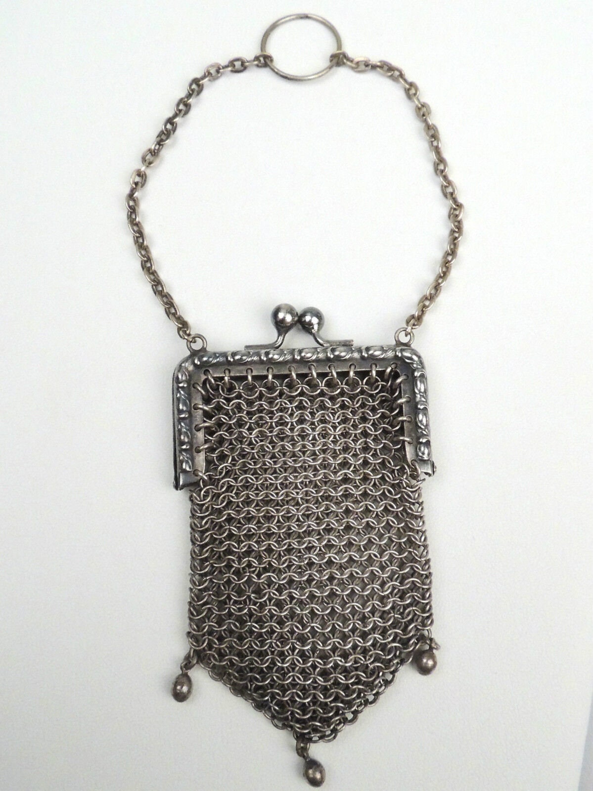 Vintage German Silver Chainmail Mesh Chatelaine Mini Purse Pouch - Etsy